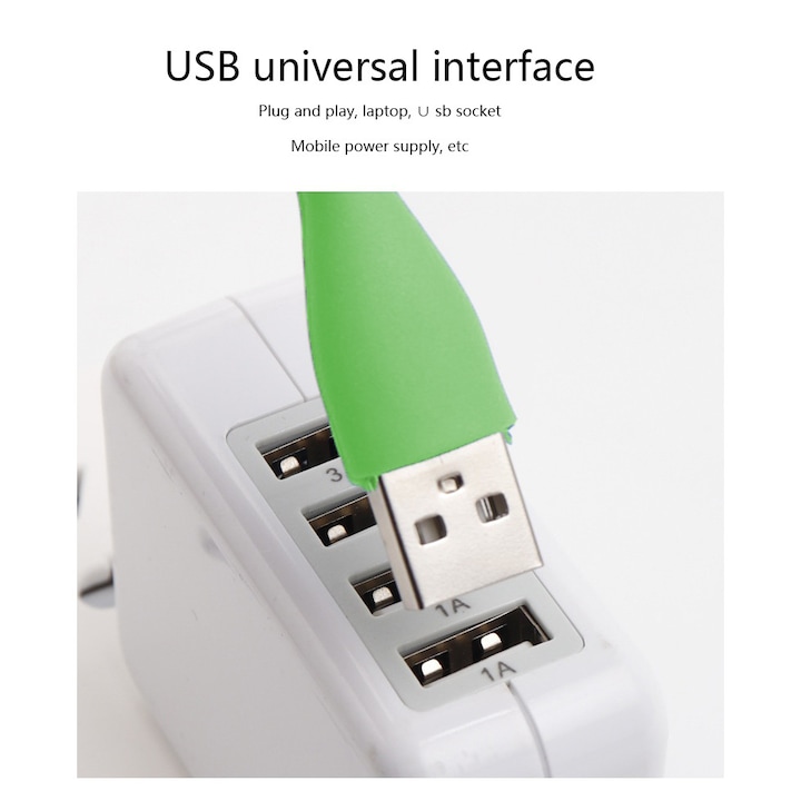 Mini lampa led portabila din silicon Nut cu conector USB, verde - eMAG.ro