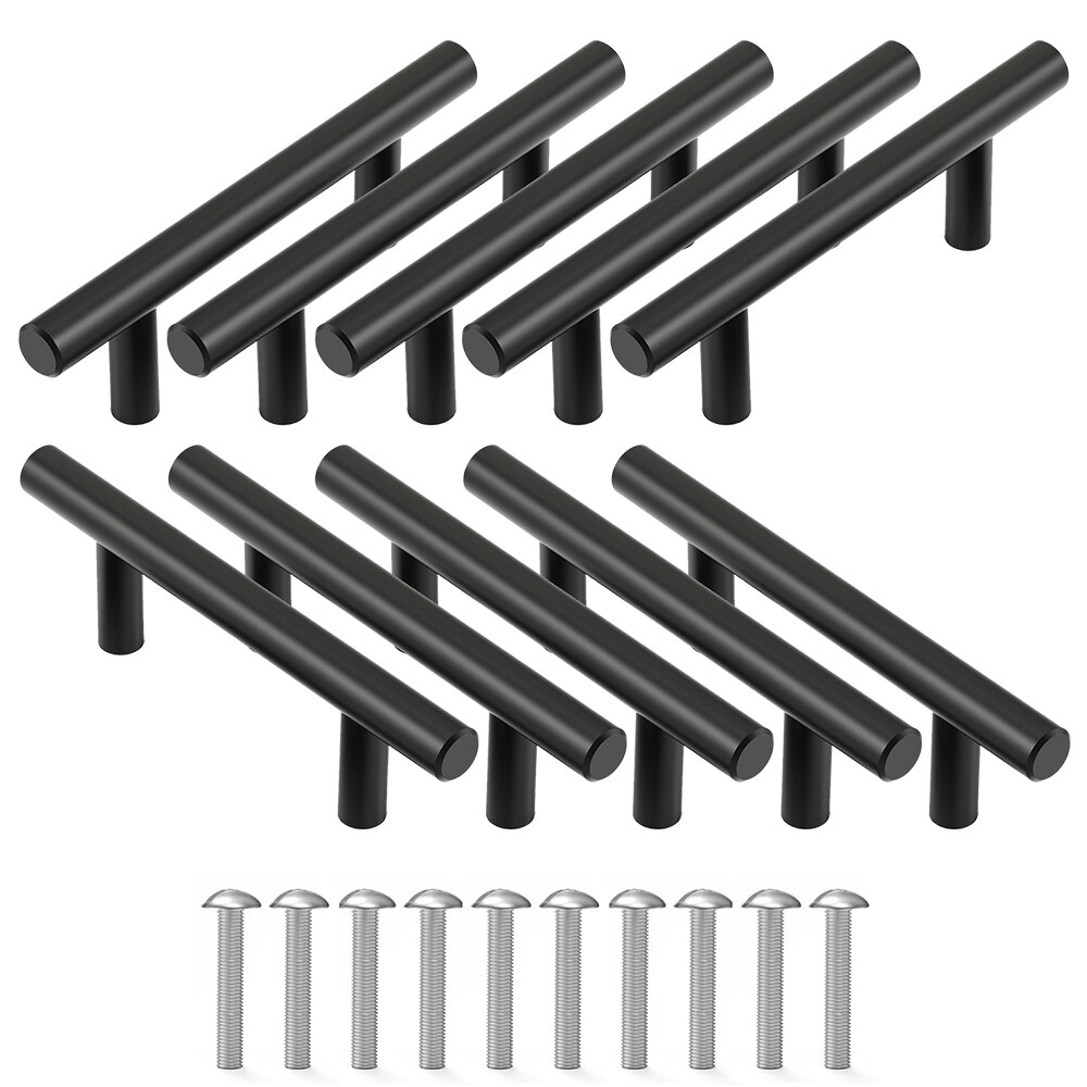 Set 10 manere mobila, Minetgnon®, Inox, 128 mm, Negru - eMAG.ro