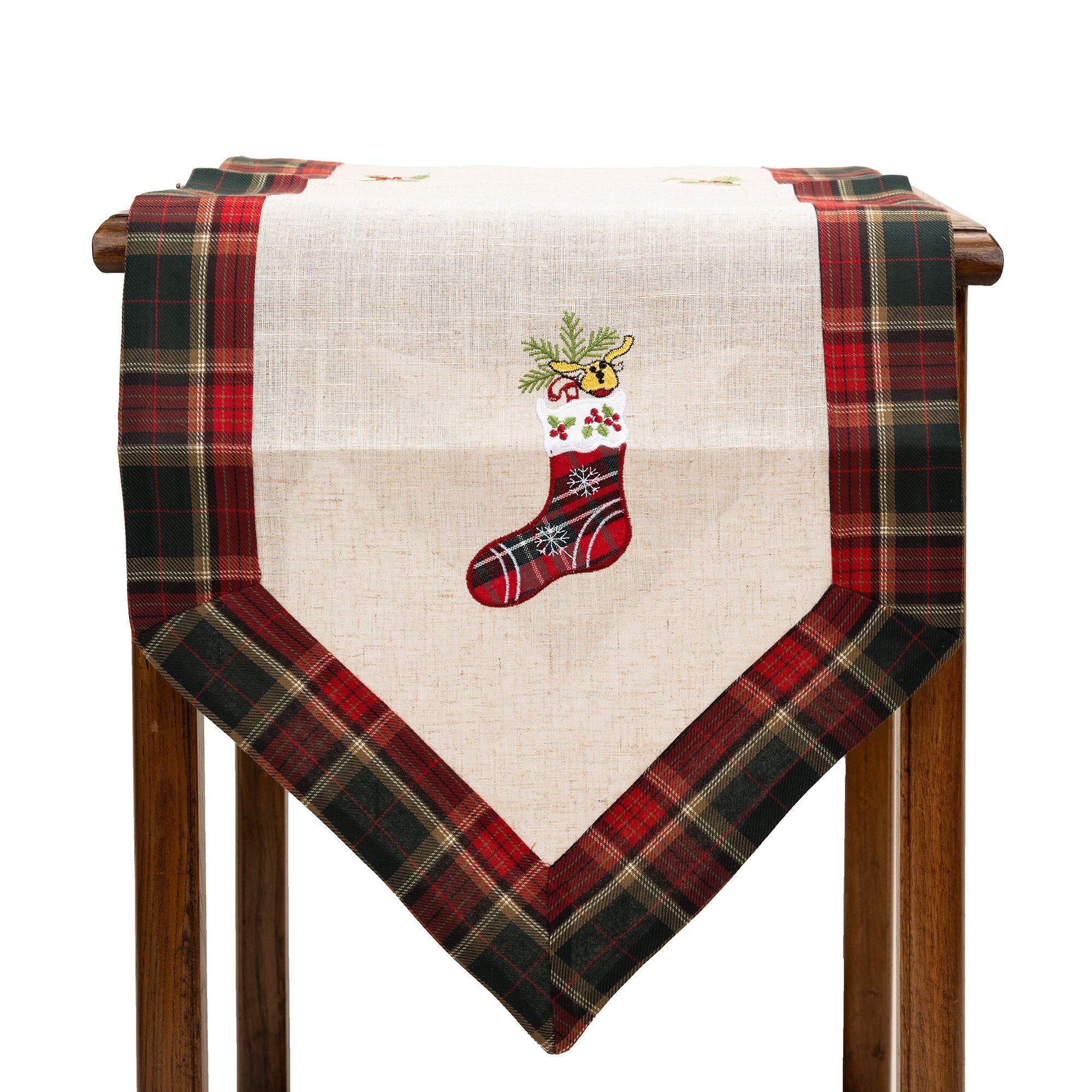 Fata de Masa Flippy, Material In Brodat, cu Motive de Craciun Ghetute ...