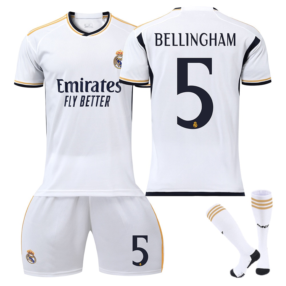 Echipament sportiv copii Real Madrid Bellingham Fotbal Tricou Set, YSHT ...