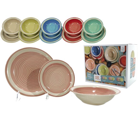 Set Serviciu de Masa, Gusto Casa 18 piese, 6 culori diferite in acelasi ...