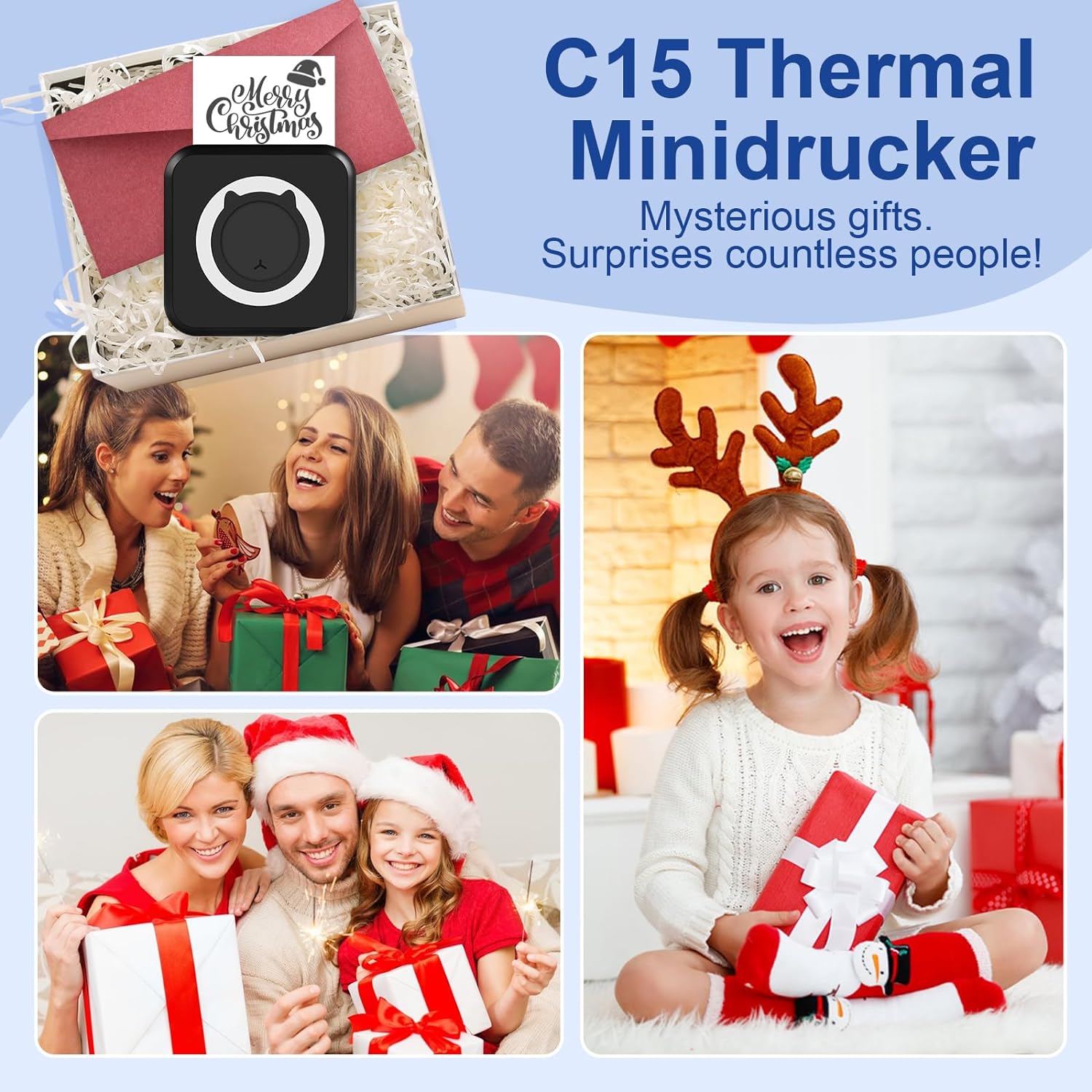 Set Mini imprimanta termica si 13 role hartie 57x25mm, Set de stilouri ...