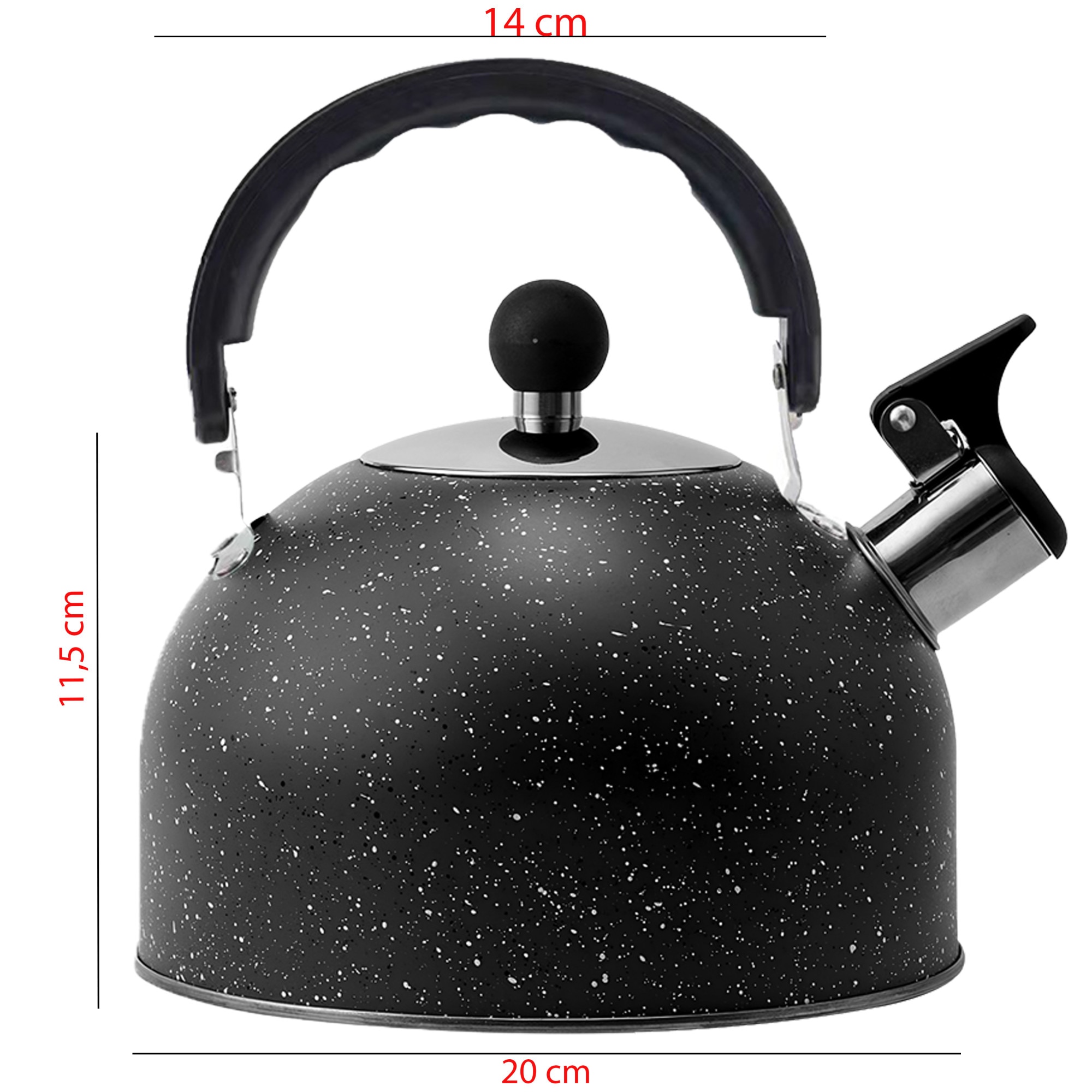 Ceainic din INOX, 2, 5L, Negru-Argintiu - eMAG.ro
