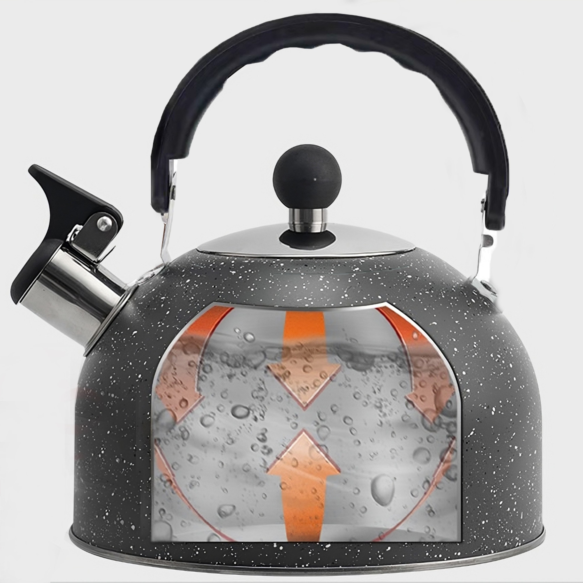 Ceainic din INOX, 2, 5L, Negru-Argintiu - eMAG.ro