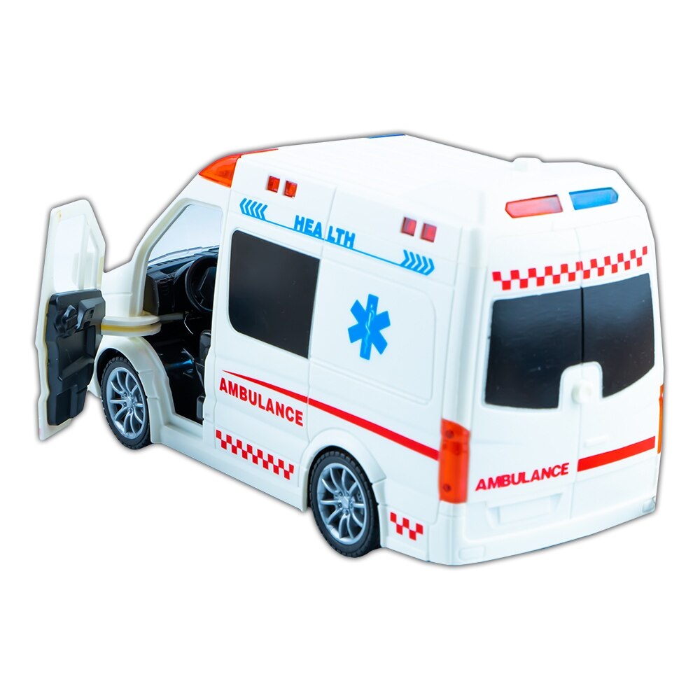 Ambulanta de jucarie pentru copii, lumini si sunete, scara 1:20 - eMAG.ro