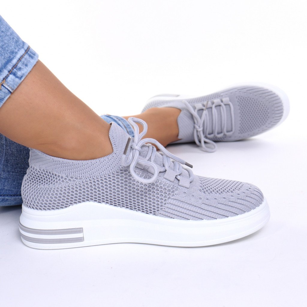 Adidasi material textil gri Bogdana, 36 EU - eMAG.ro
