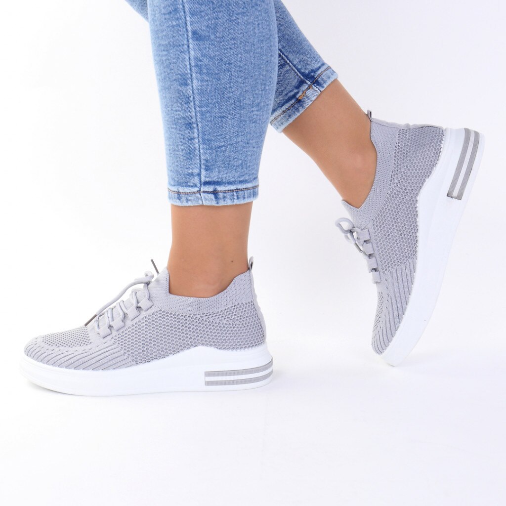 Adidasi material textil gri Bogdana, 36 EU - eMAG.ro