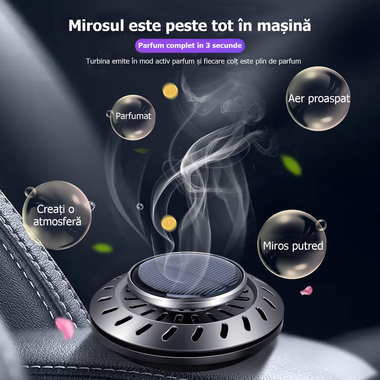 Difuzor de odorizant auto, Negru - eMAG.ro