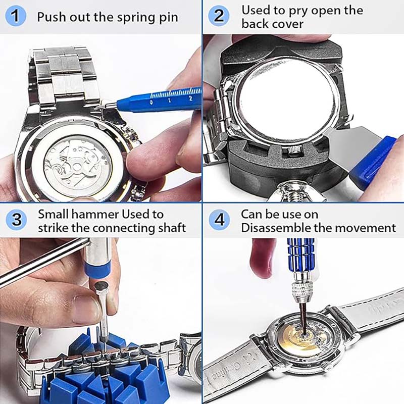 Kit de reparare ceasuri, Inox, 185 piese, Multicolor - eMAG.ro