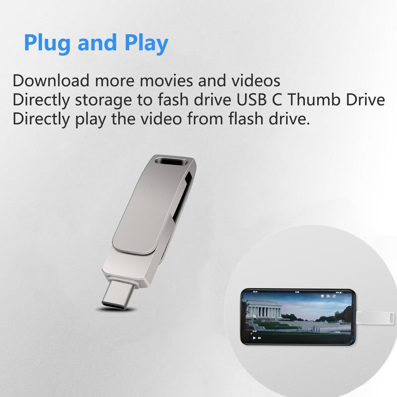 Stick memorie, USB-C/USB, 64GB, Argintiu - eMAG.ro
