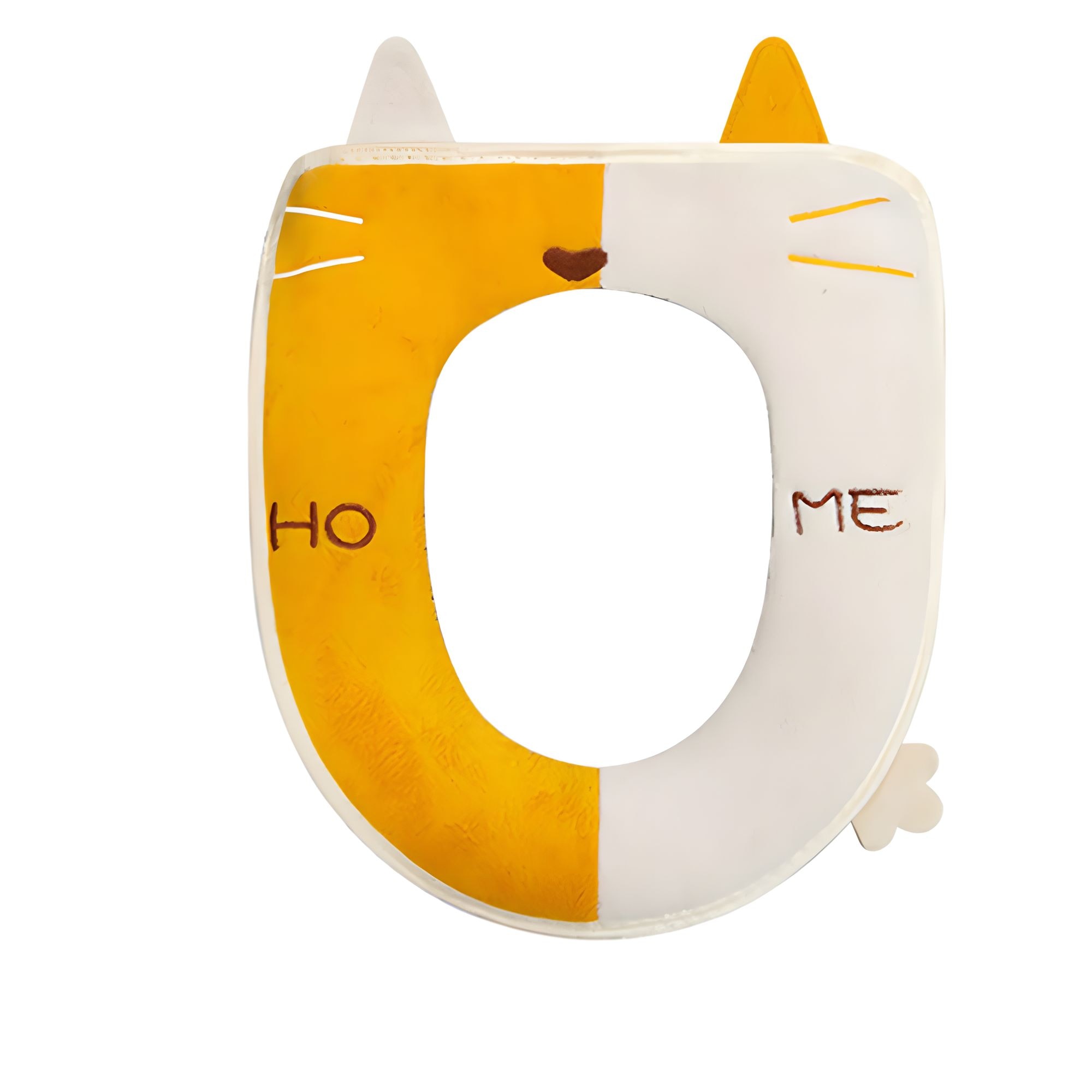 Husa colac WC, moale, cu fermoar, Crem cu Alb, din Bumbac pufos si ...