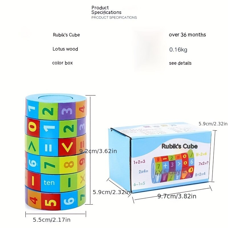 Cub Rubik, Lemn, 9.8 x 5.5cm, +3ani, Multicolor - eMAG.ro