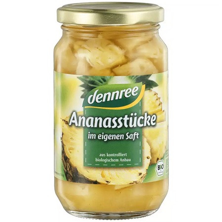 Bio Ananas Bucati in Borcan Dennree 350 g - eMAG.ro