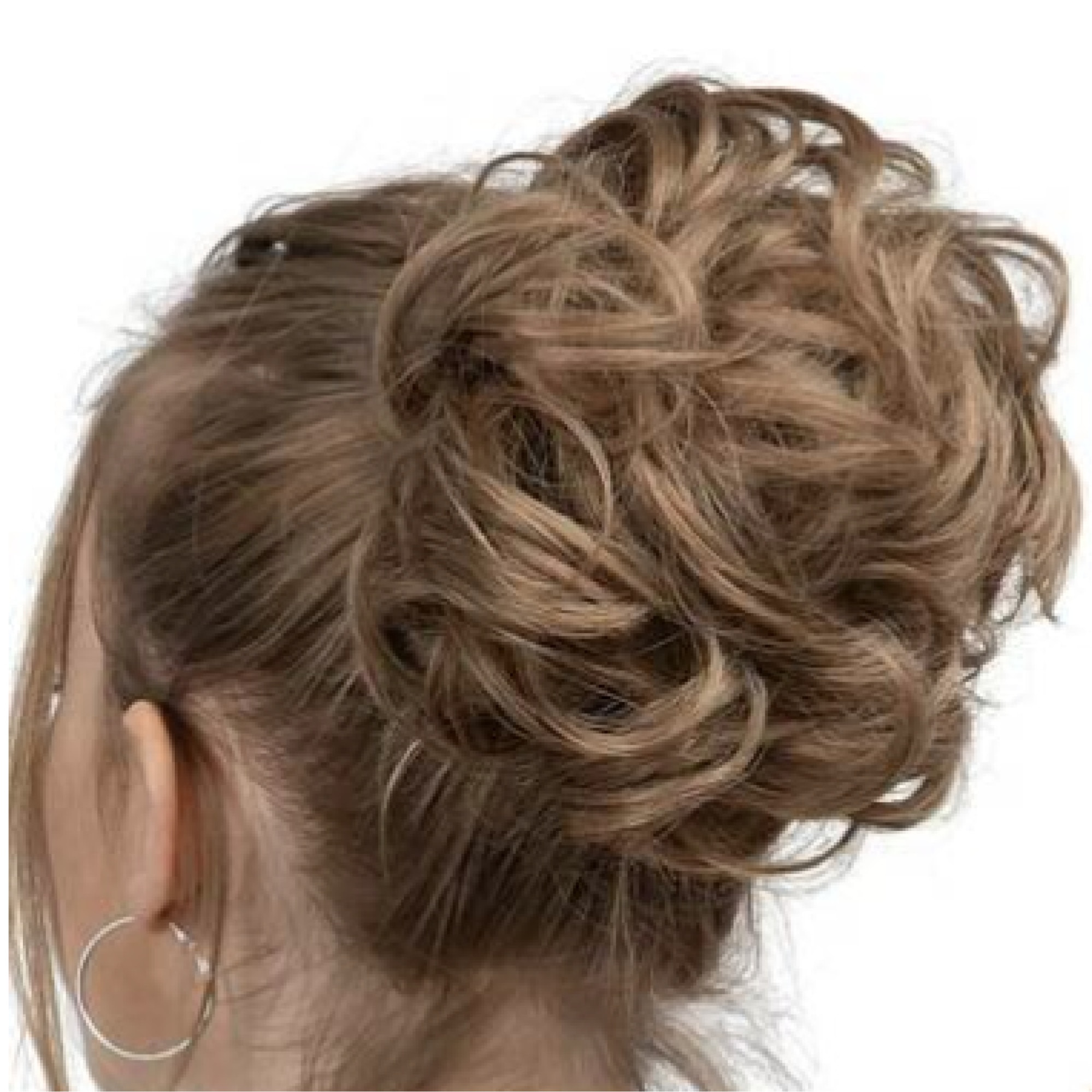 Coc fals, elastic din par sintetic cu aspect natural, Blond Cenusiu ...