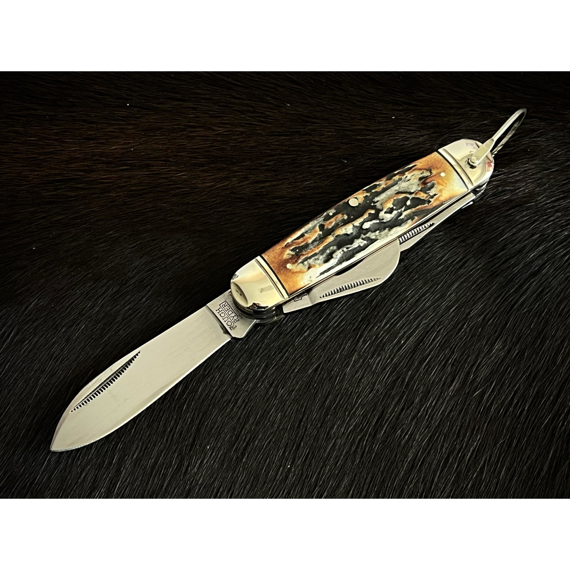 Ловен Нож Rough Ryder, Модел Kamp King Cinnamon, с 4 остриета, Кафяво-черен - eMAG.bg