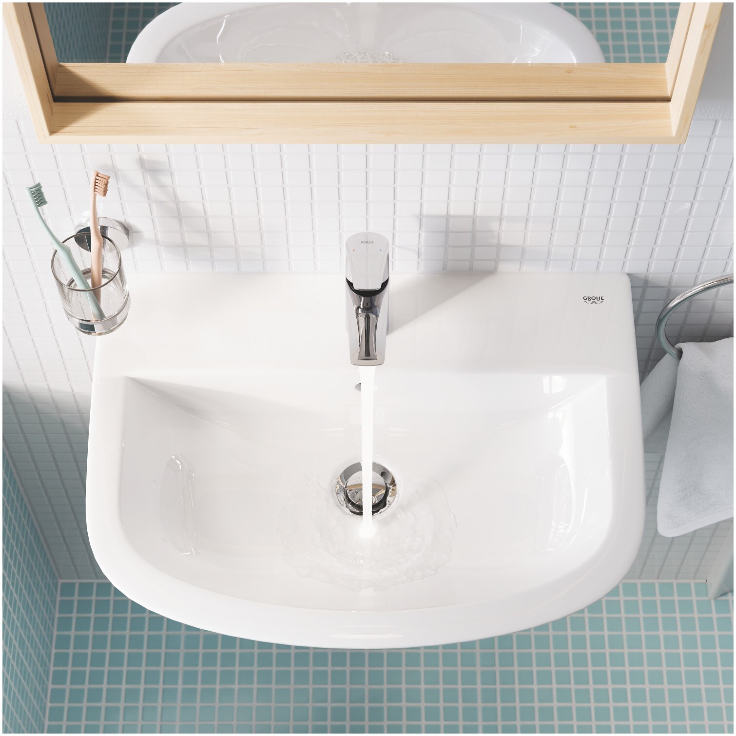 Смесител за мивка Grohe BauEdge 23328001, 3/8'', Размер S ...