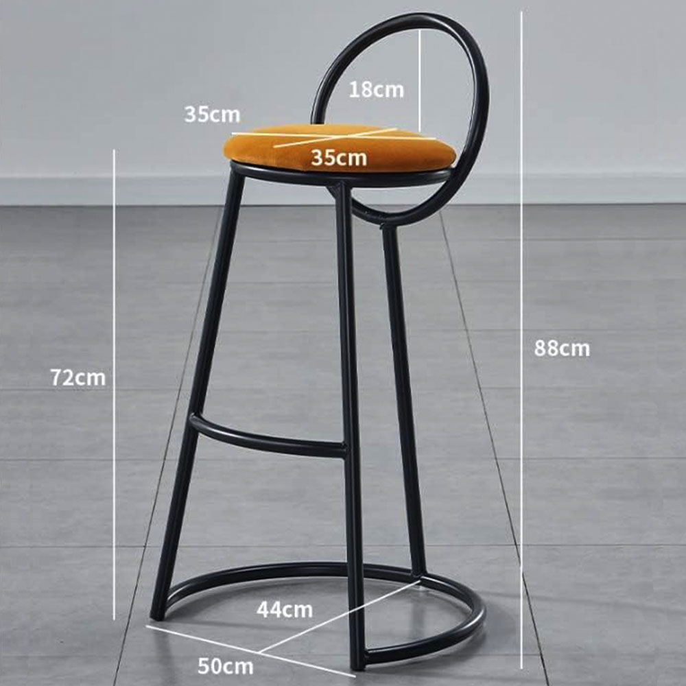 Set 2 scaune bar, Quasar & Co.®, tapitat, 50 x 40 x 93 cm, metal ...