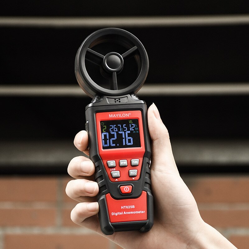 Anemometru portabil Mayilon, Negru/Rosu - eMAG.ro