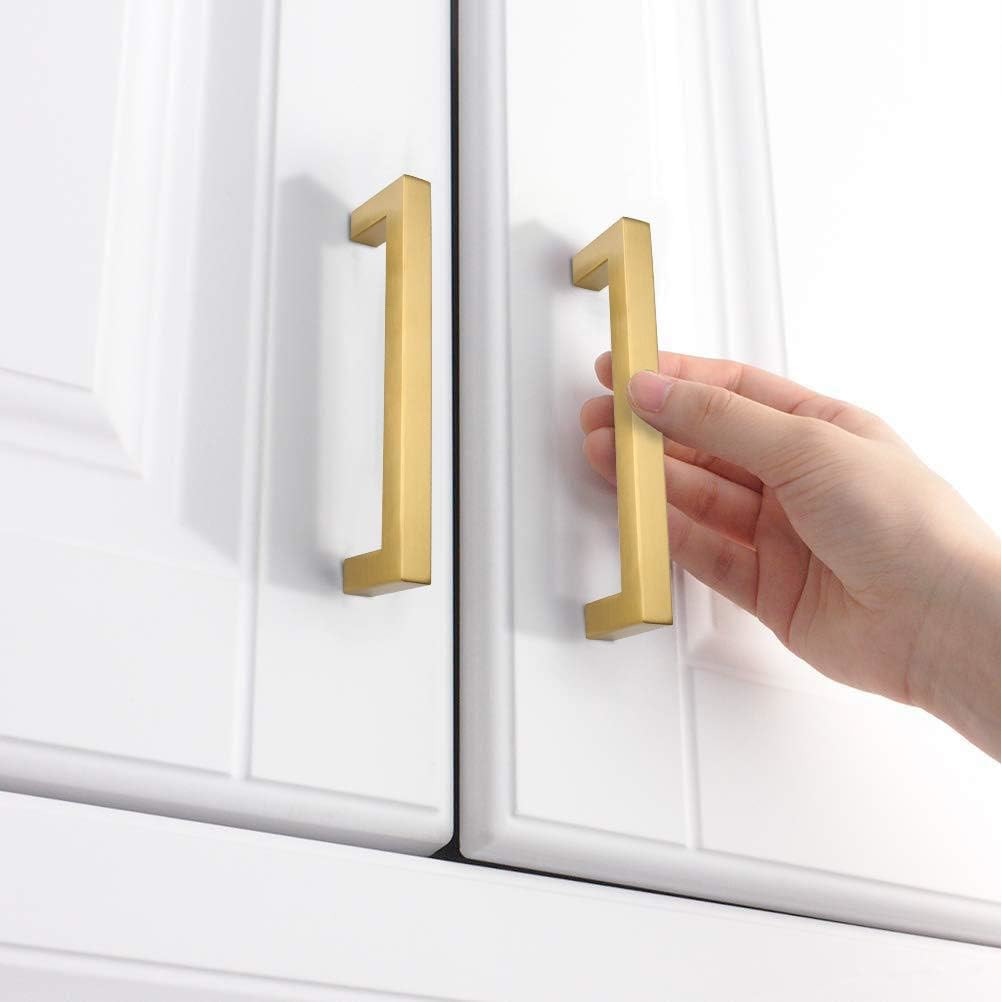 Set 5 manere pentru mobila, Sunmostar, Inox, 128mm, Auriu - eMAG.ro