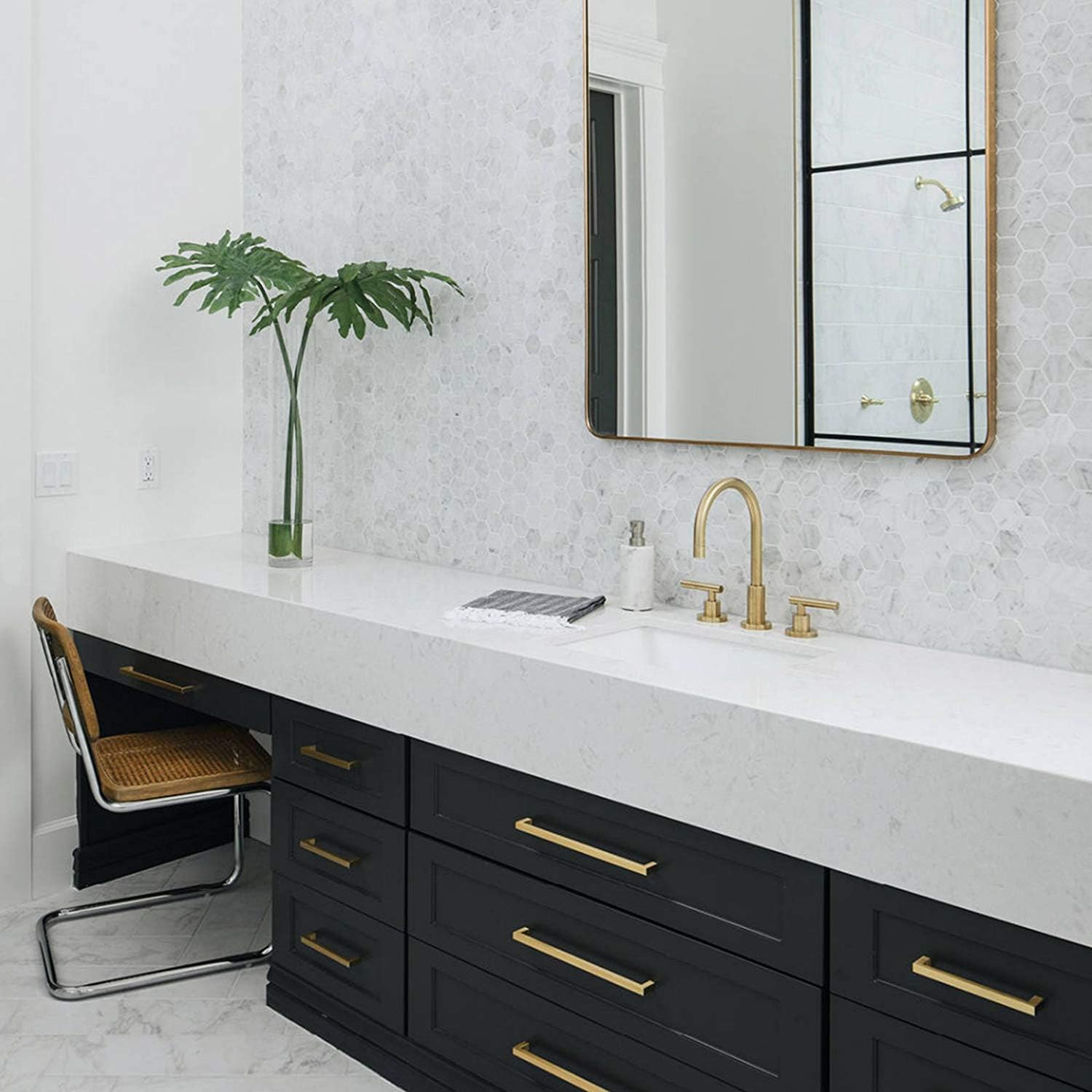 Set 5 manere pentru mobila, Sunmostar, Inox, 128mm, Auriu - eMAG.ro