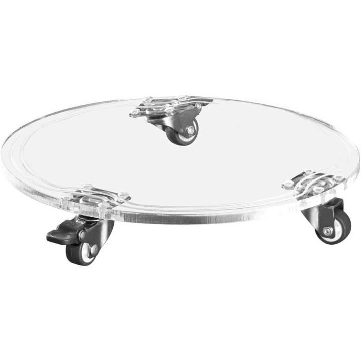 Suport cu roti pentru plante, Sunmostar, Plastic, 20 cm, Transparent ...