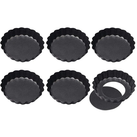Set 6 forme tarte, Sunmostar, Otel, Negru - eMAG.ro