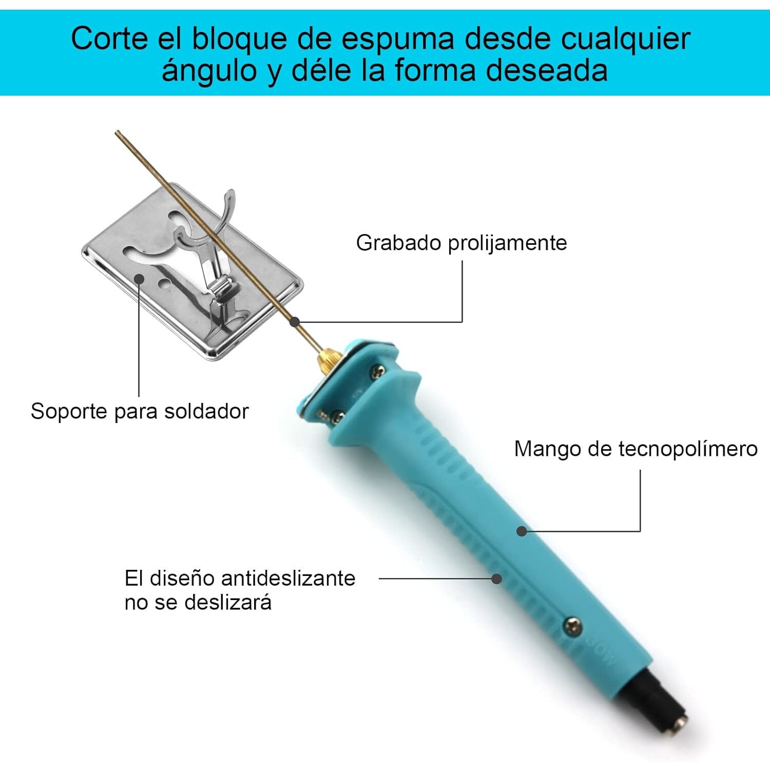 Cutter pentru spuma, Sunmostar, Metal, 10 cm, 110-250V 18W, Albastru ...