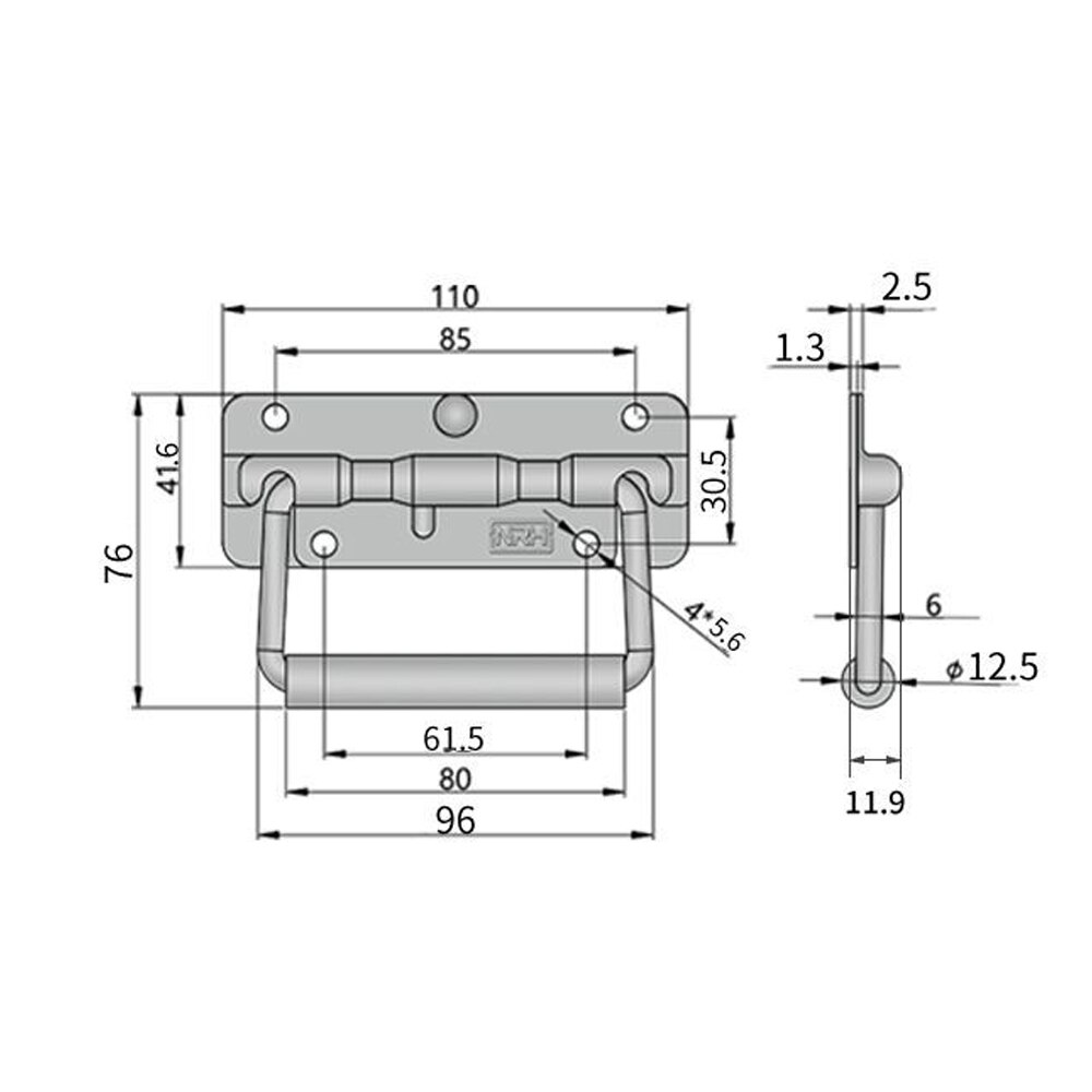 Set 2 manere pliabile pentru lada portabila, Sunmostar, 110 x 76 mm ...