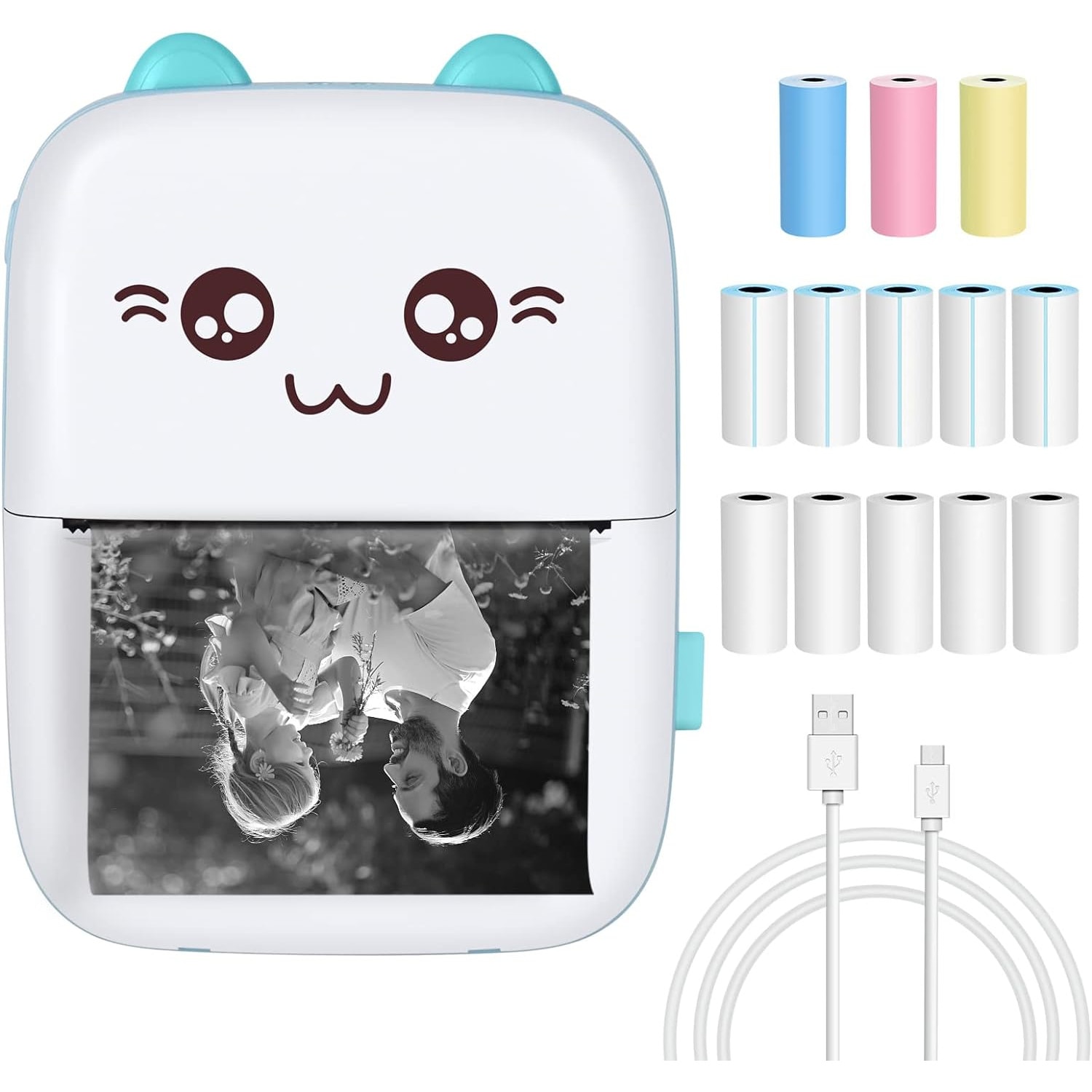 Mini imprimanta termica foto, Sunmostar, Portabila, 13 role de hartie ...