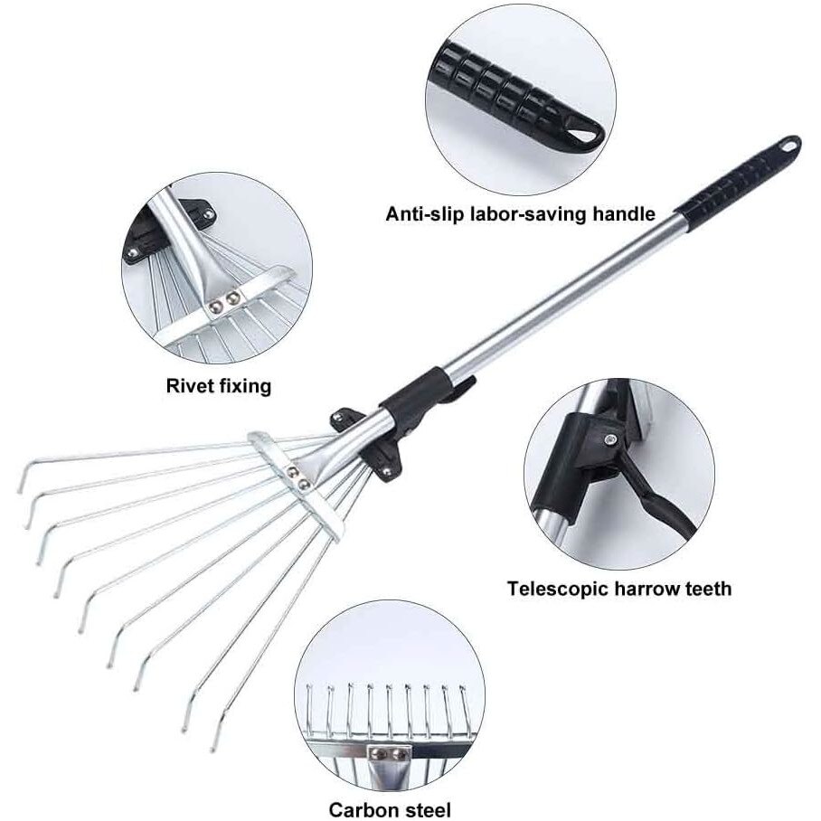 Grebla telescopica de gradina, Sunmostar, Metal, 72x30 cm - eMAG.ro