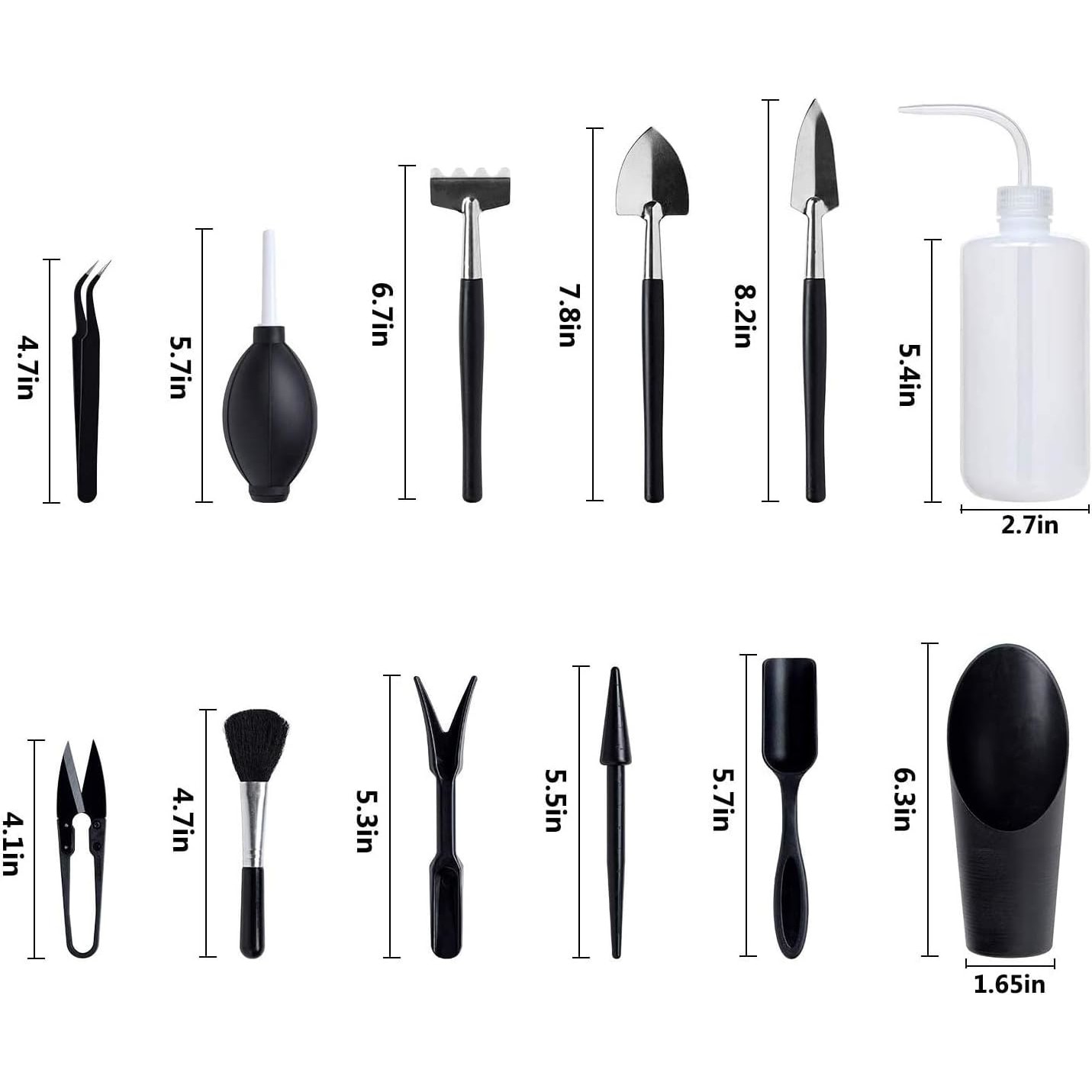 Set mini scule de gradina, Sunmostar, 15 piese, Negru - eMAG.ro