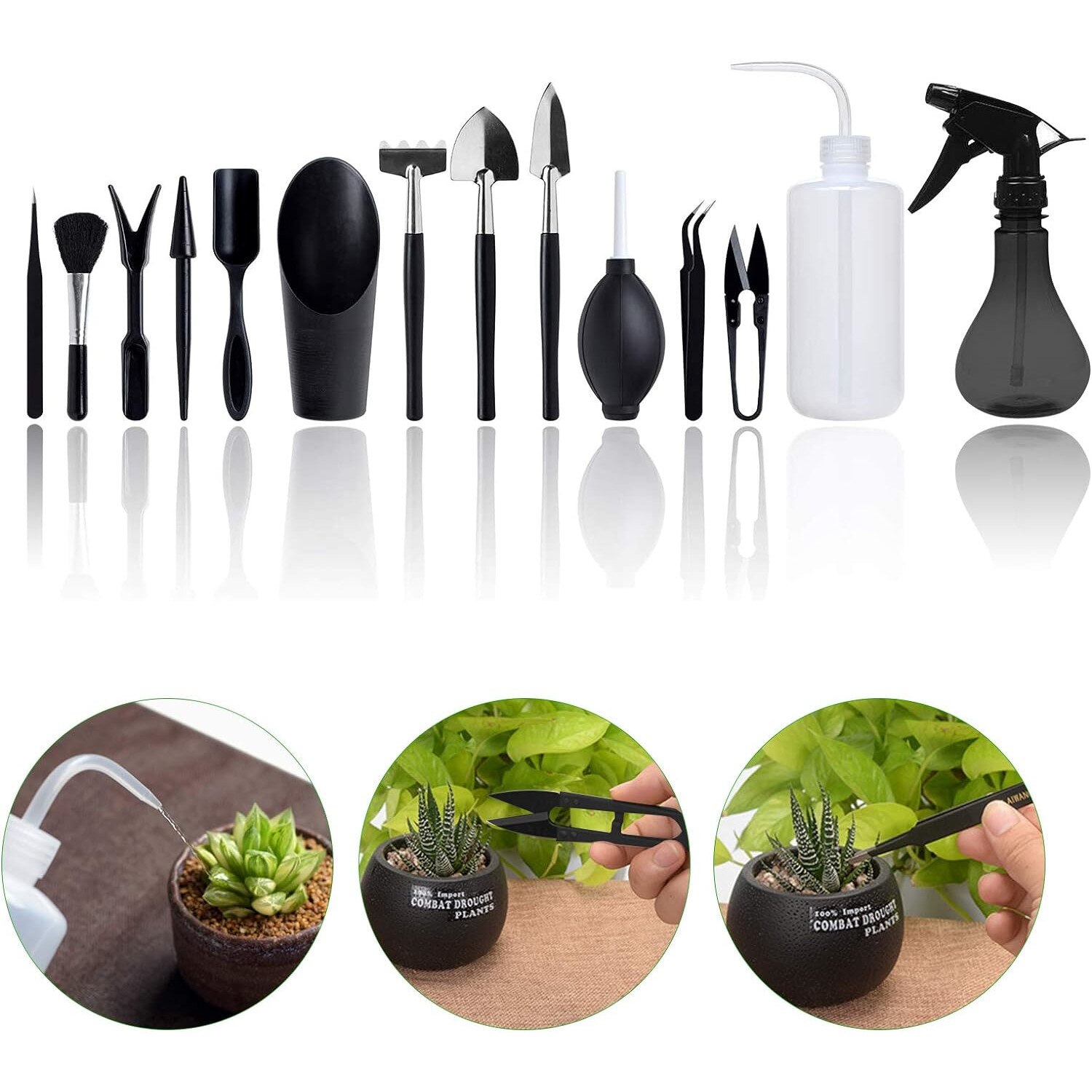 Set mini scule de gradina, Sunmostar, 15 piese, Negru - eMAG.ro