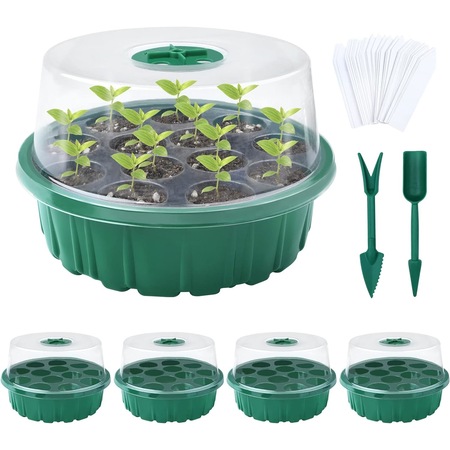 Set 5 tavi pentru rasaduri, 13 celule, cu capac si ventilatie pentru ...