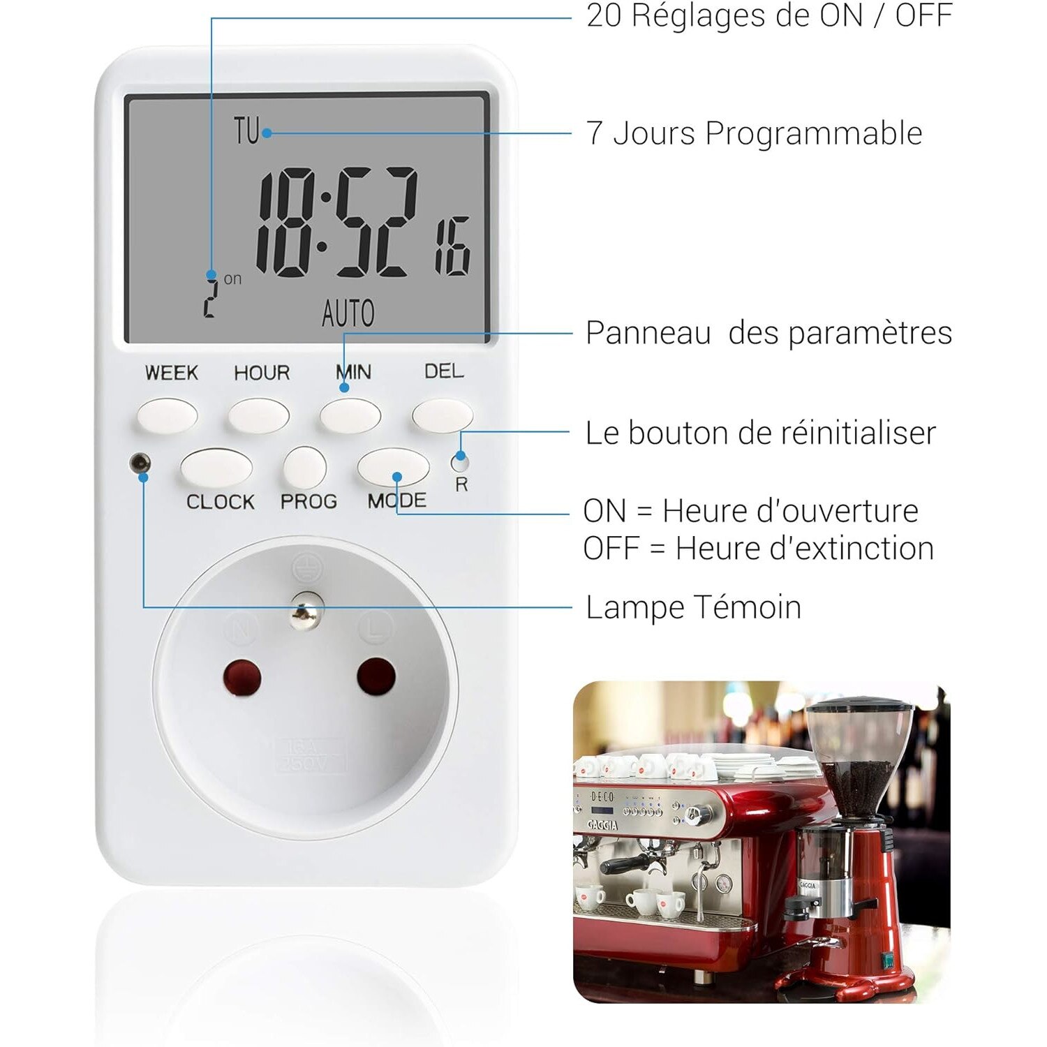 Priza digitala programabila, Sunmostar, Electrica cu 20 de programe ...