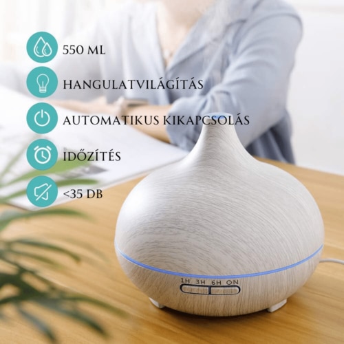 Fa mintázatú, fehér aroma diffúzor és 3 részes illóolaj szett - eMAG.hu