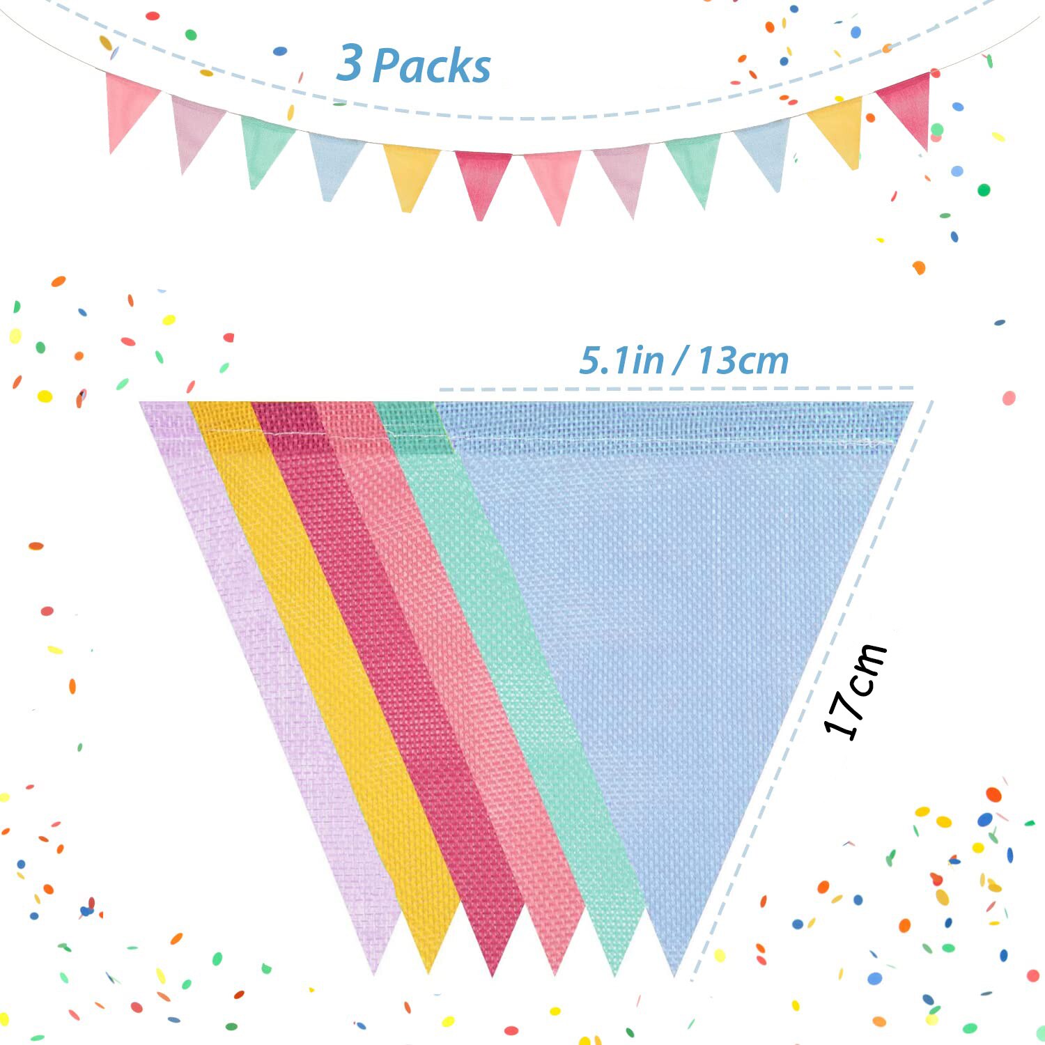 Banner stegulete, Vaxiuja, 36 steaguri multicolore, poliester, 12 ...