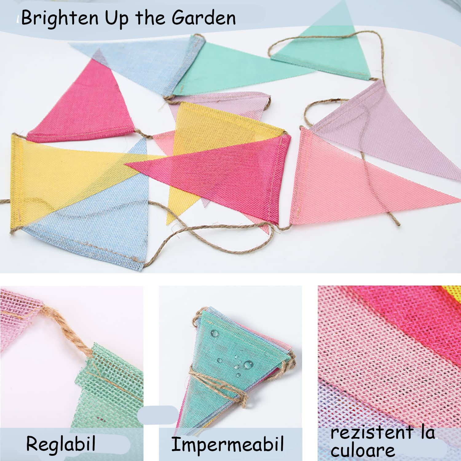 Banner stegulete, Vaxiuja, 36 steaguri multicolore, poliester, 12 ...