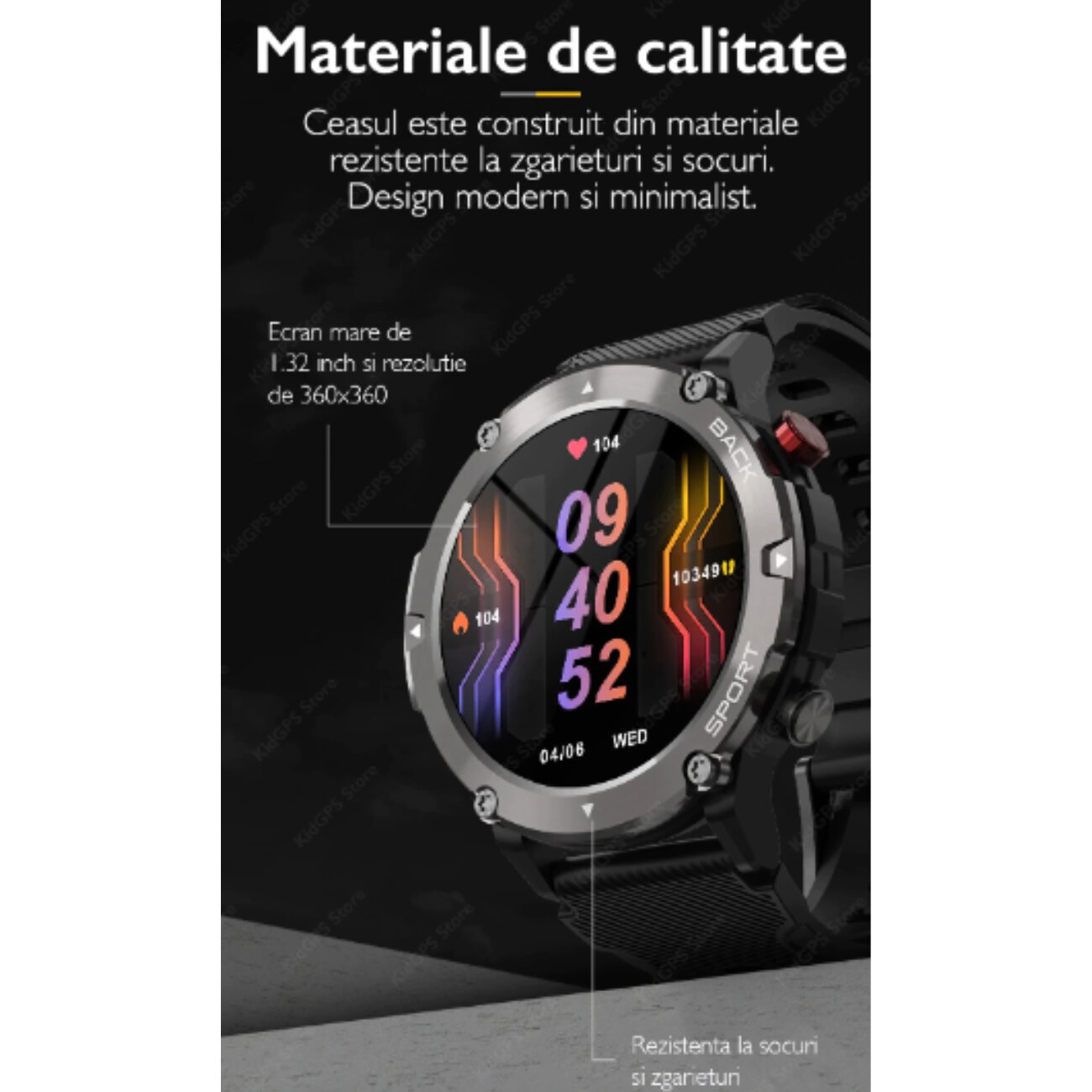 Ceas smartwatch barbati RoHS® C21 PRO, 1.32 inch, apel bluetooth HD ...