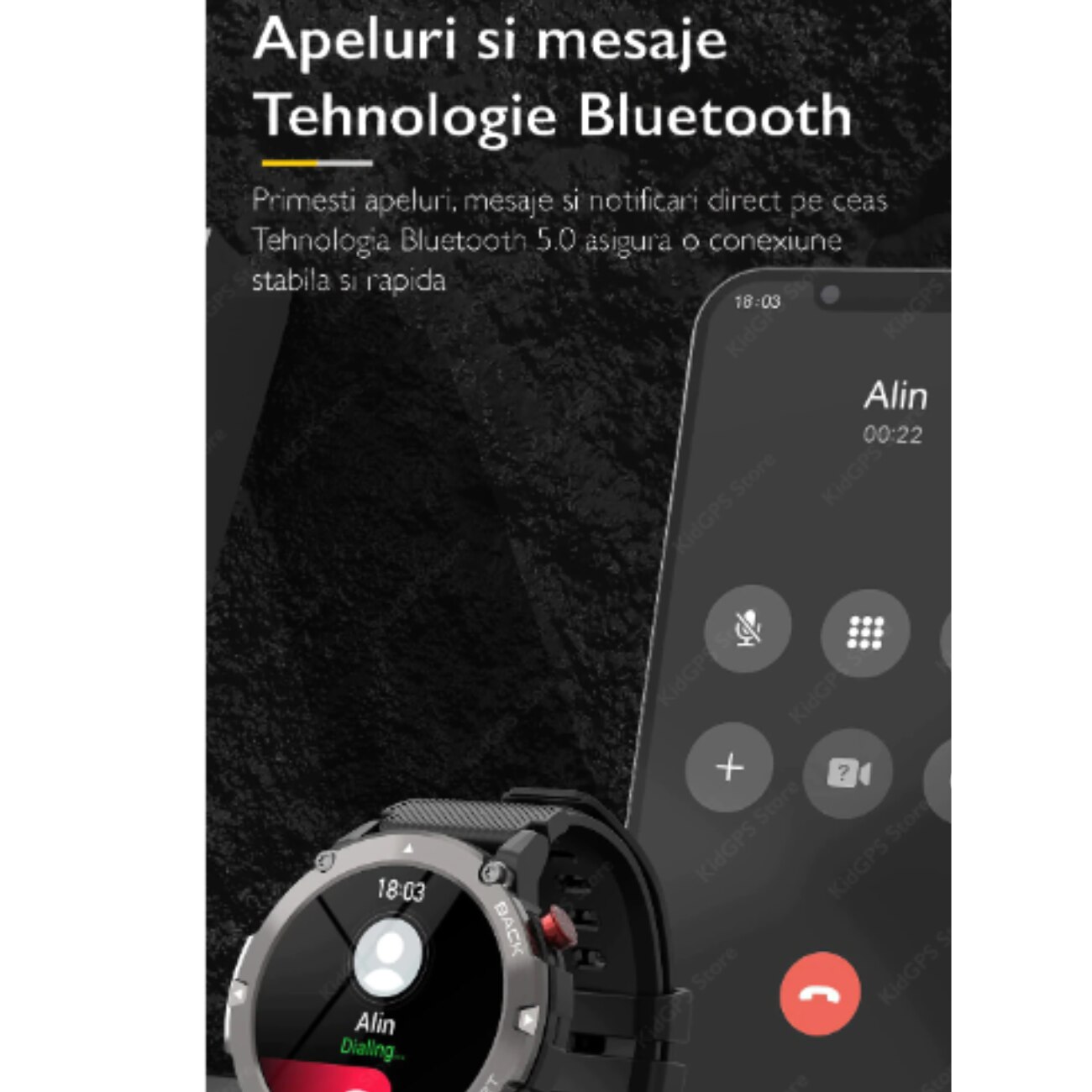 Ceas smartwatch barbati RoHS® C21 PRO, 1.32 inch, apel bluetooth HD ...