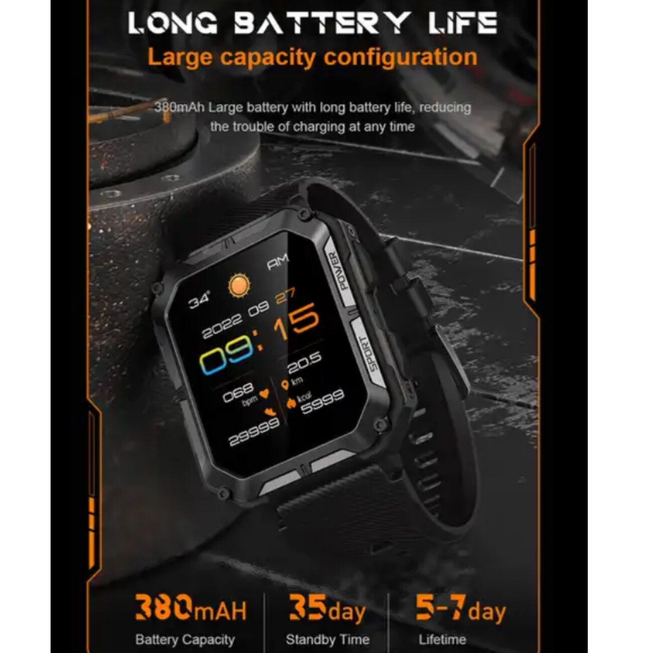 Smartwatch RoHS® C20 Pro Negru, 1.83 inch, Apel bluetooth, Bluetooth 5. ...