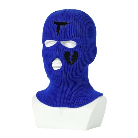 Cagula Hip hop tip Balaclava unisex, brodat cu arma de foc si inima ...