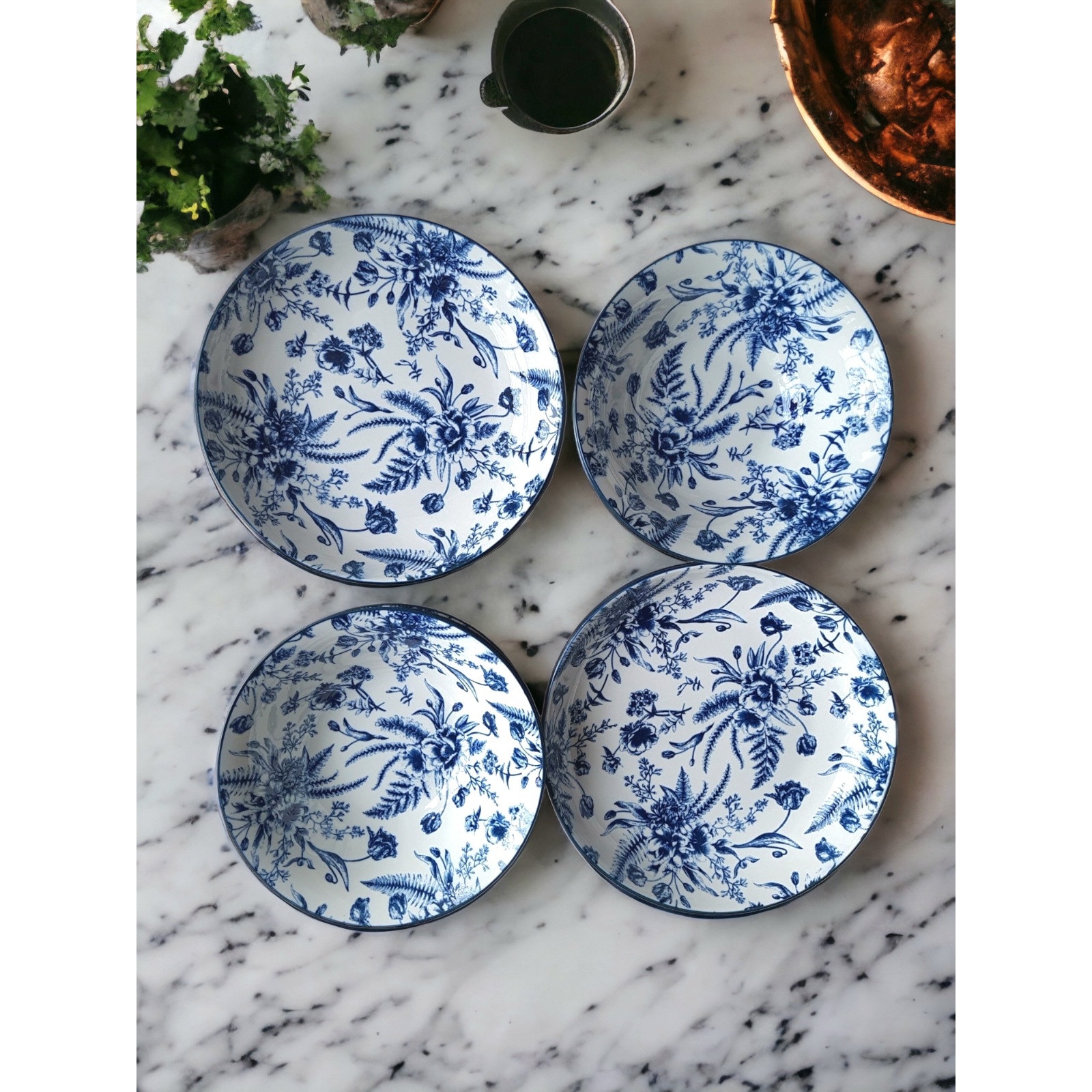 Set vesela 12 piese model floral, farfurii si boluri - eMAG.ro