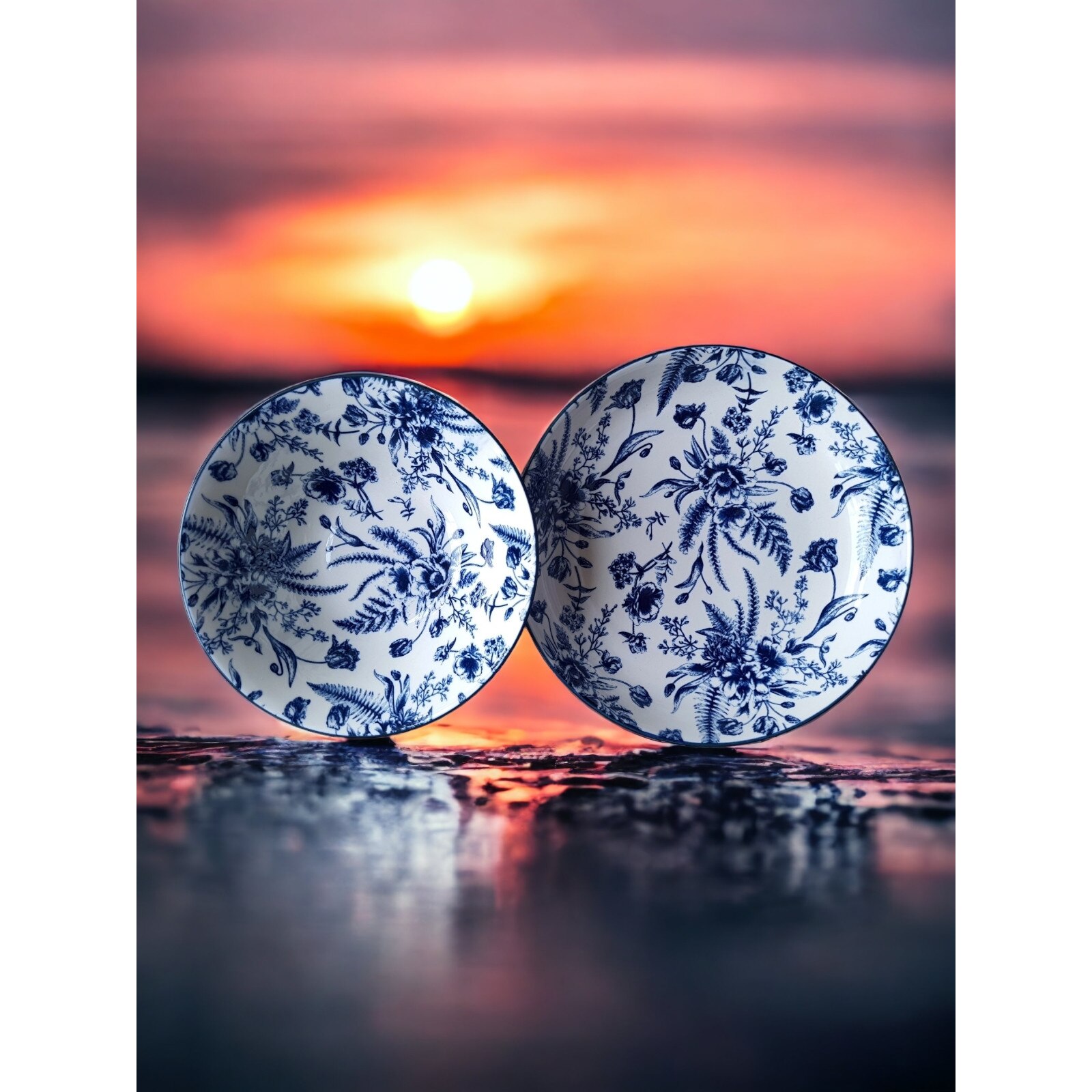 Set vesela 12 piese model floral, farfurii si boluri - eMAG.ro