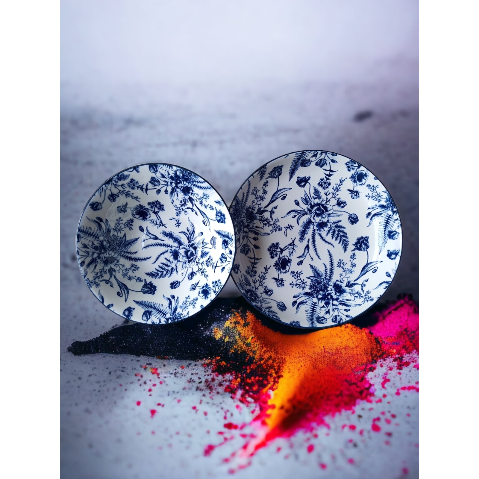 Set vesela 12 piese model floral, farfurii si boluri - eMAG.ro