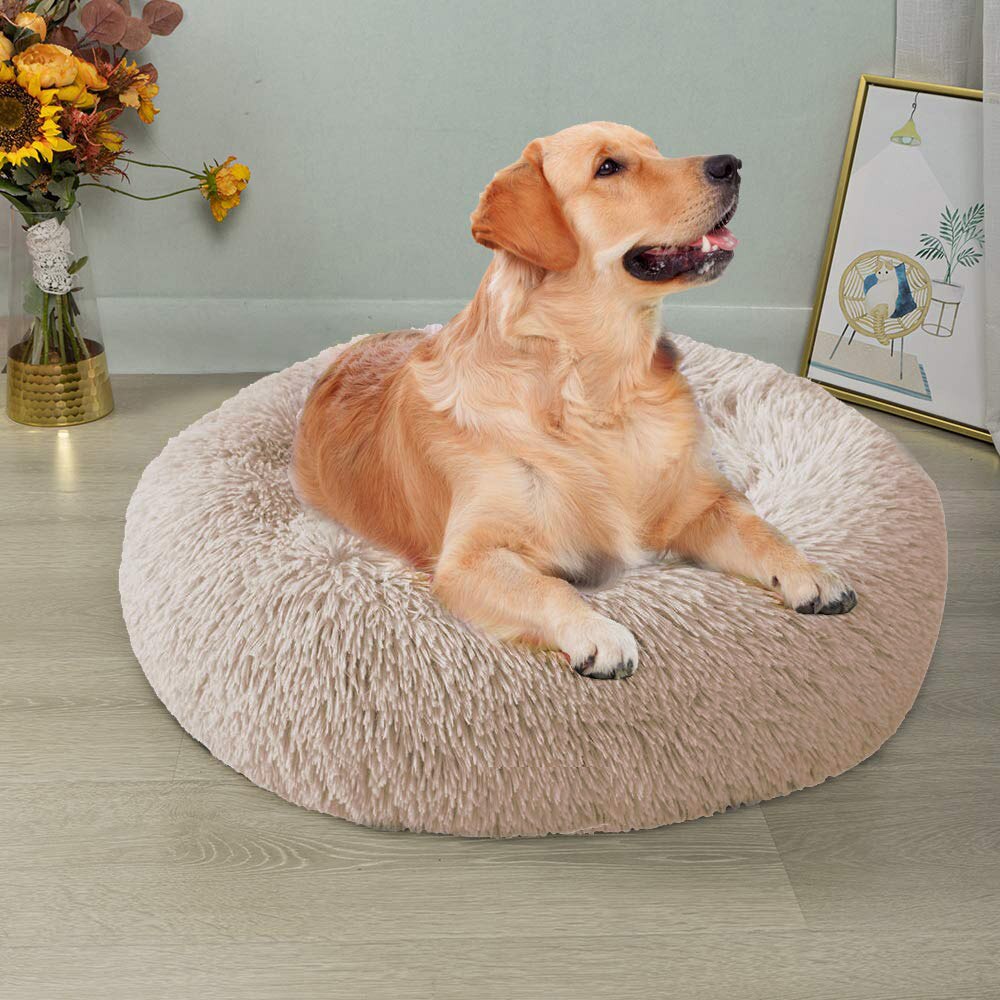 Perna pentru pisici/caini, Sundiguer, Blana artificiala, 80 cm, Maro ...