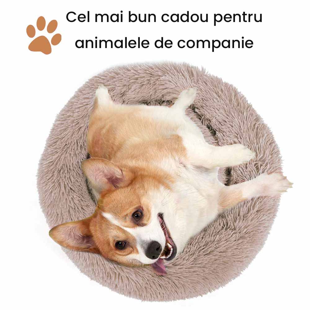 Perna pentru pisici/caini, Sundiguer, Blana artificiala, 80 cm, Maro ...