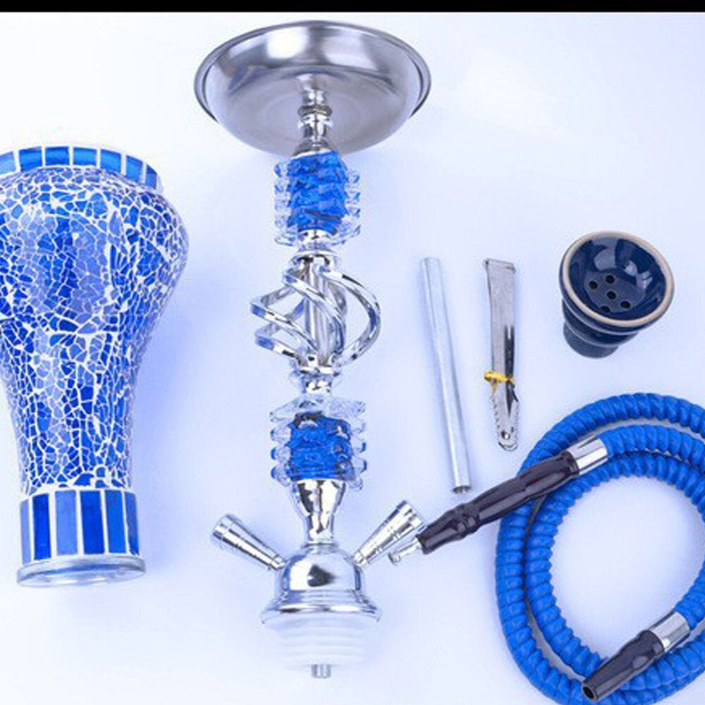 Narghilea Champ, Fredest, Sticla, 55 x 13cm, Ceramica, Albastru - eMAG.ro
