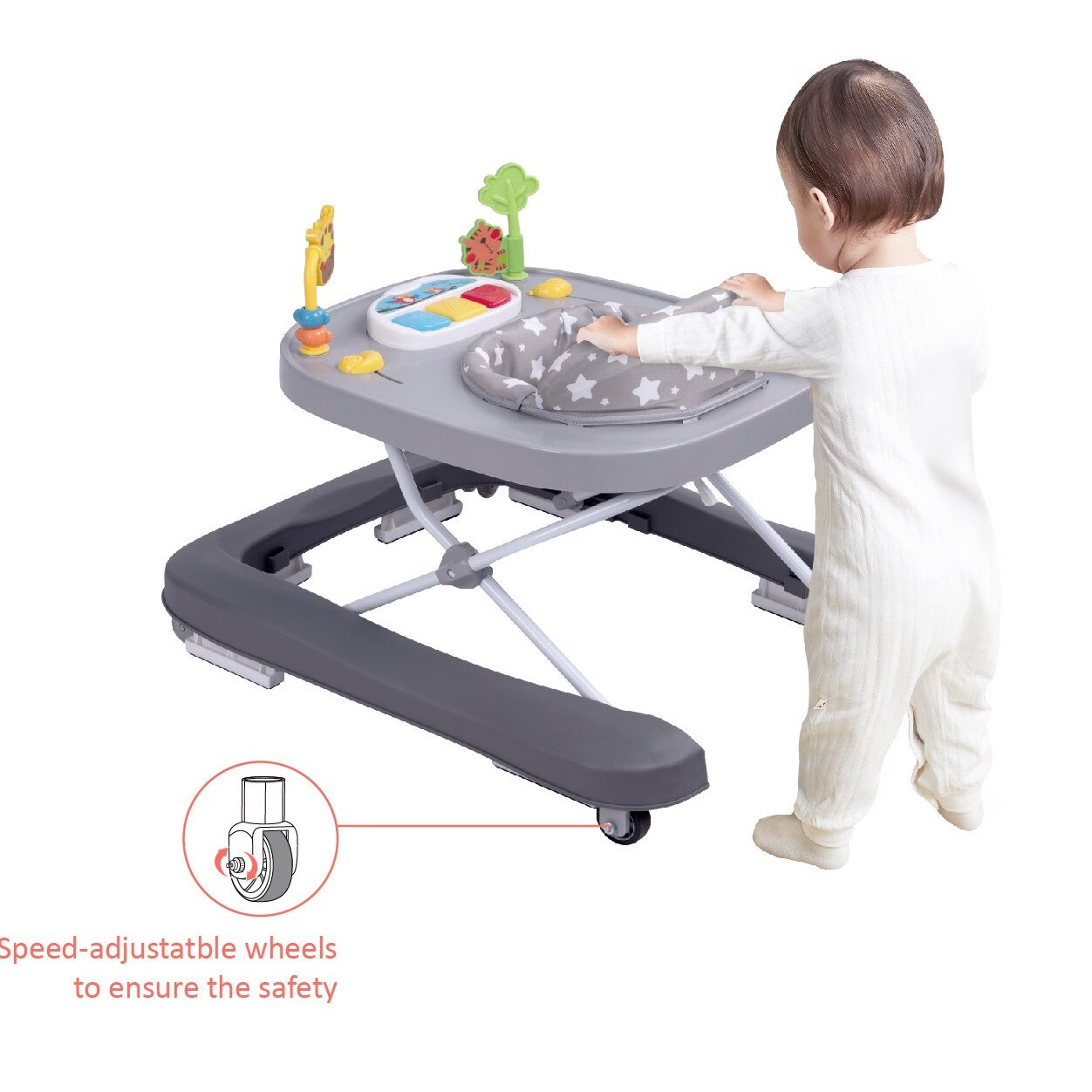 Премиум проходилка 2 в 1 NOVOKIDS™ Little Giraffe Walker, Регулируема ...