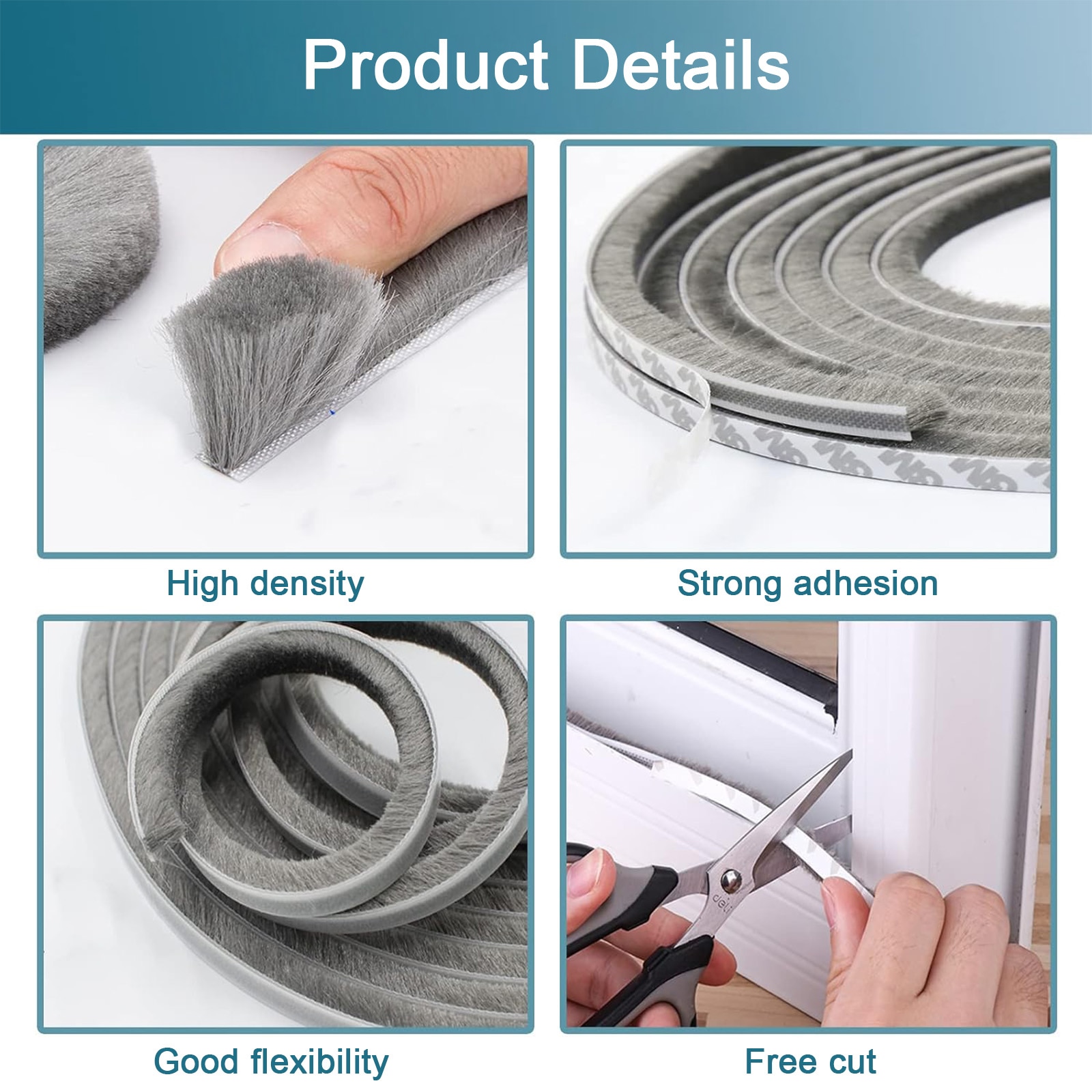 Garnitura perie ferestre, NUODWELL, Material polipropilena/lana, 20m ...