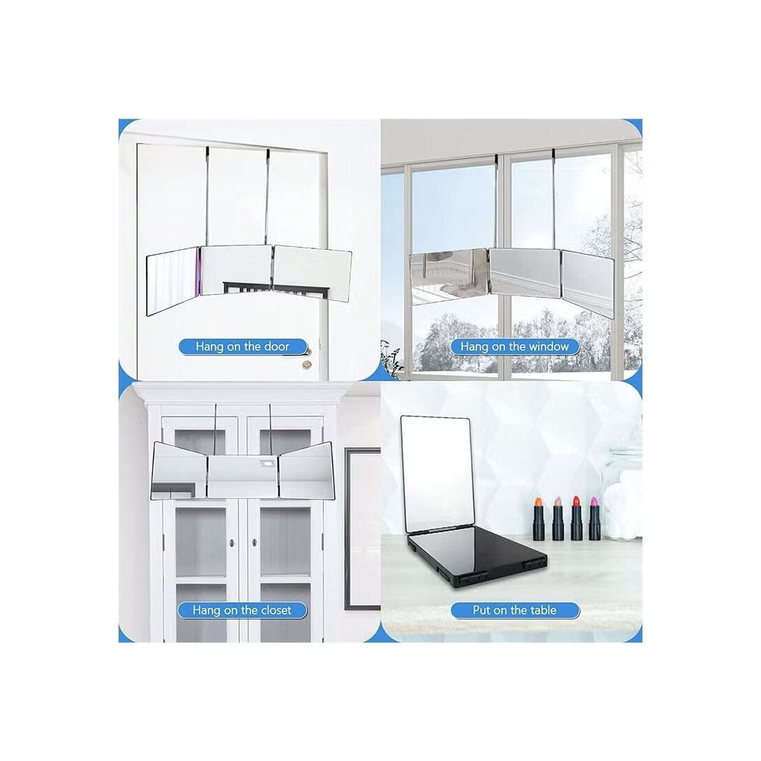 Козметично огледало, WALALLA, ABS, LED, Сгъваемо, USB, Черно - eMAG.bg